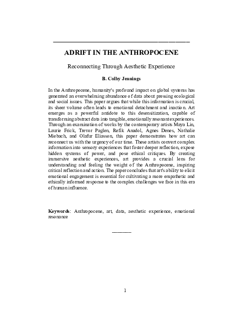 Pdf Reconnecting Through Aesthetic Experience