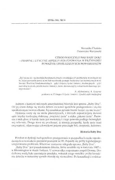 (PDF) Czego nauczyło nas Baby Doe?