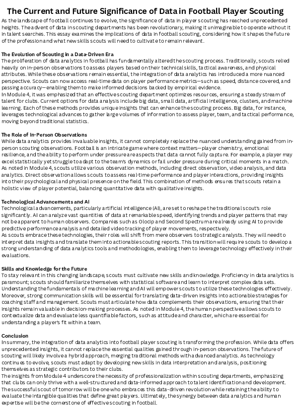 (PDF) The Current and Future Significance of AI Data in Football Player ...
