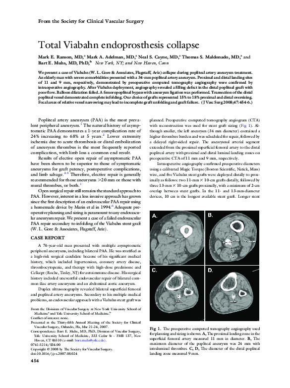 (PDF) Total Viabahn endoprosthesis collapse