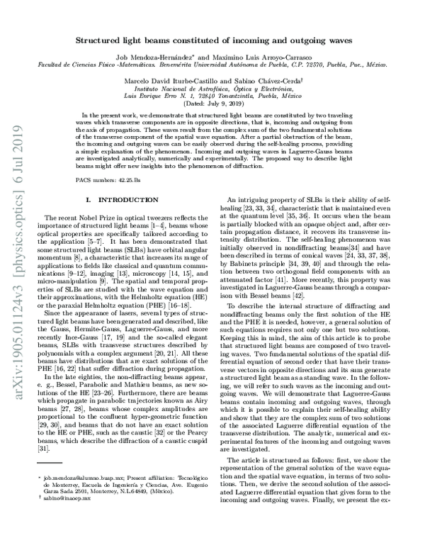 (PDF) Structured light beams constituted of incoming and outgoing waves