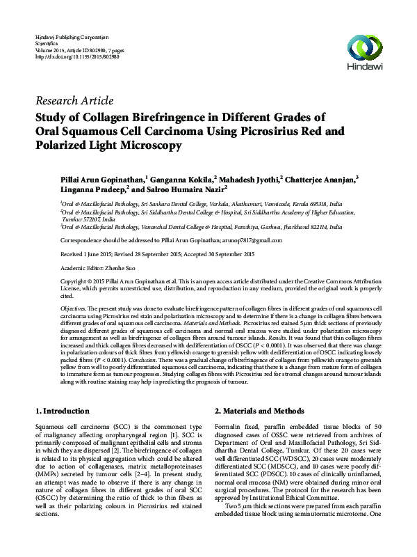 (PDF) Study of Collagen Birefringence in Different Grades of Oral ...