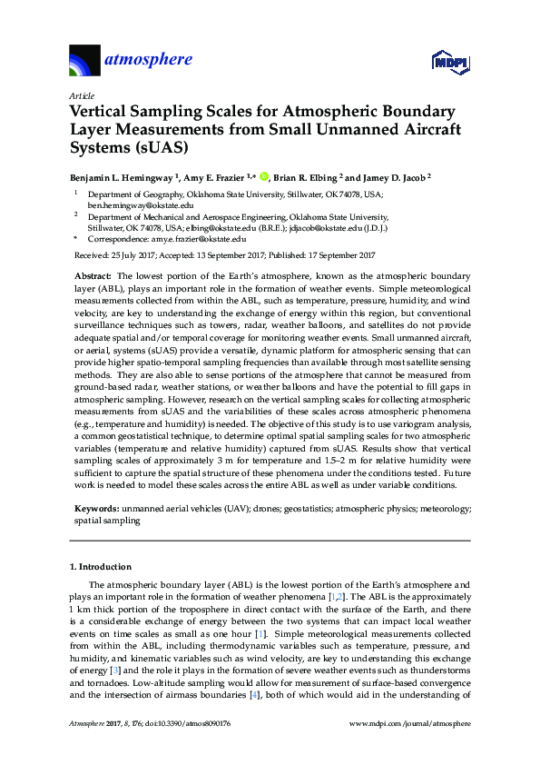 (PDF) Vertical Sampling Scales for Atmospheric Boundary Layer ...
