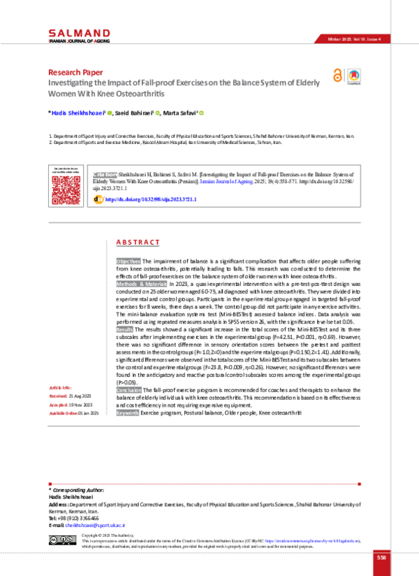 (PDF) Investigating the Impact of Fall-proof Exercises on the Balance ...