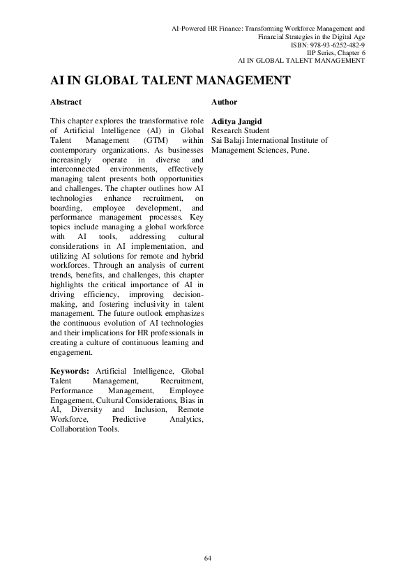 (PDF) AI IN GLOBAL TALENT MANAGEMENT