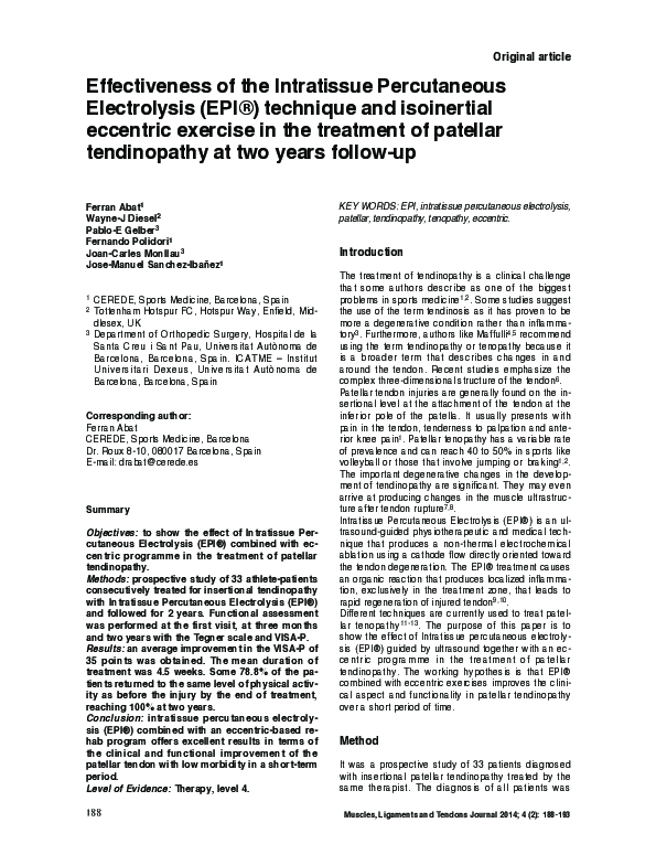 (PDF) Effectiveness of the Intratissue Percutaneous Electrolysis (EPI ...