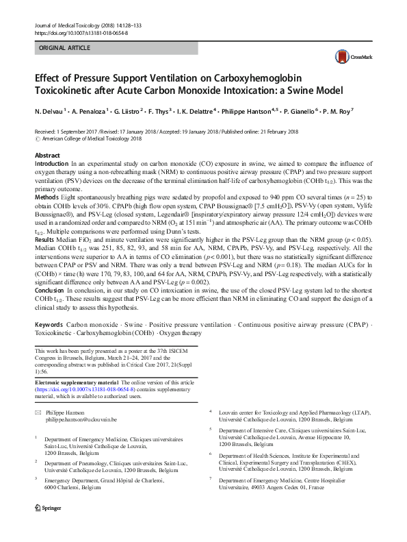 (PDF) Effect of Pressure Support Ventilation on Carboxyhemoglobin ...