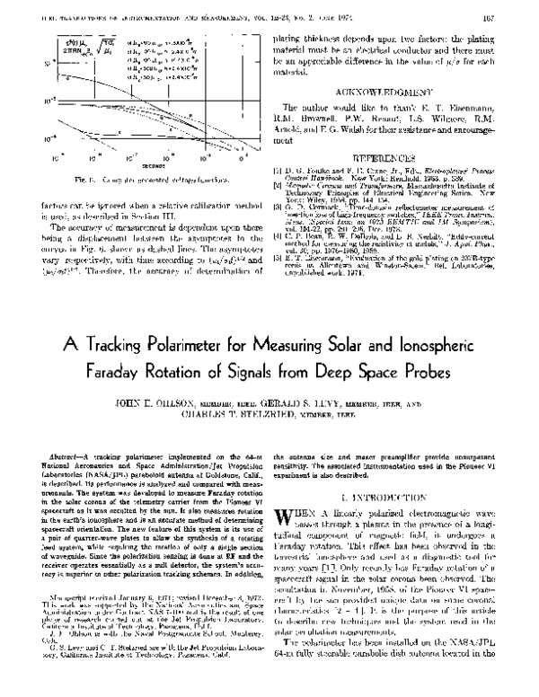 (PDF) A Tracking Polarimeter for Measuring Solar and Ionospheric ...
