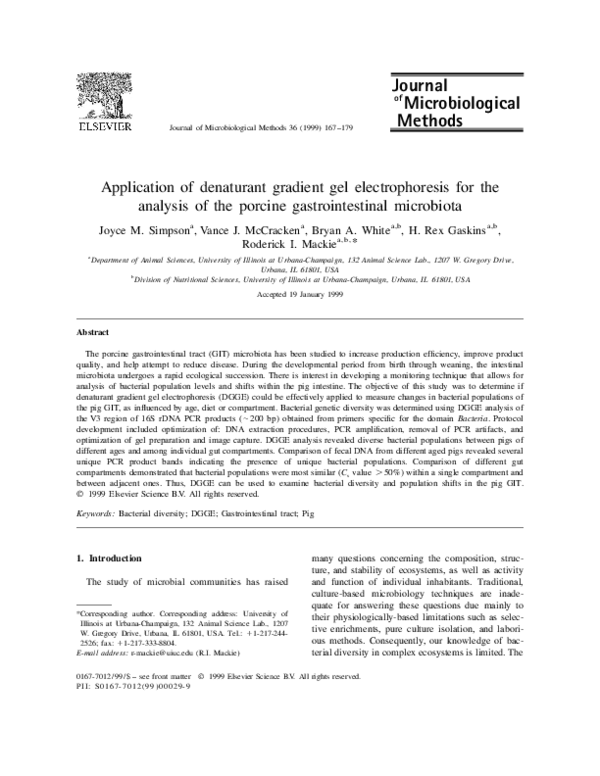 (PDF) Application of denaturant gradient gel electrophoresis for the ...