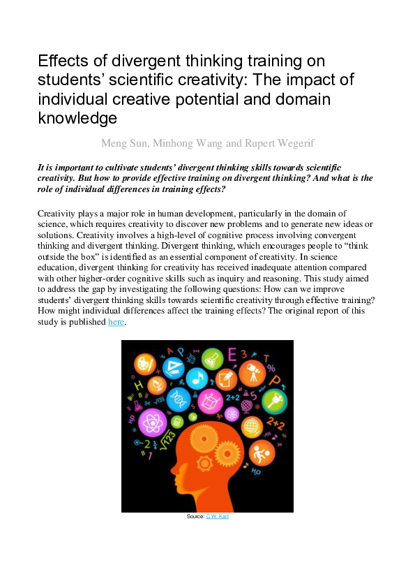 (PDF) Effects of divergent thinking training on students' scientific ...