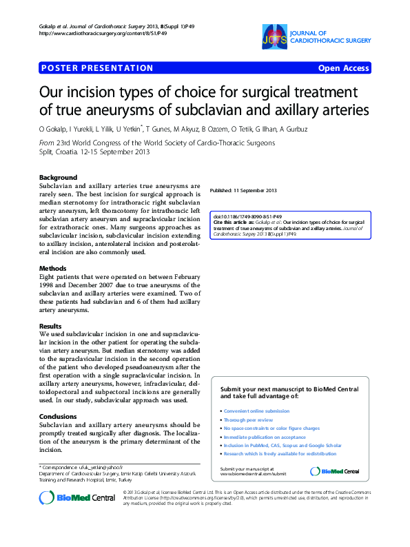 (PDF) Our incision types of choice for surgical treatment of true ...