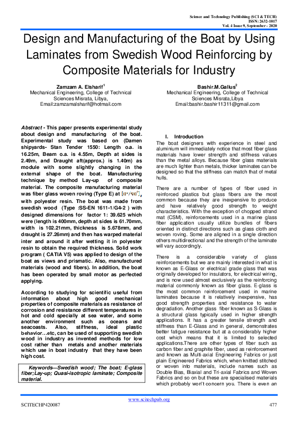 (PDF) Design and Manufacturing of the Boat by Using Laminates from ...