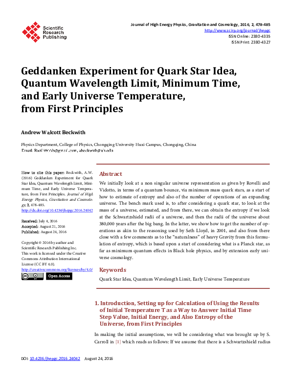(PDF) Geddanken Experiment for Quark Star Idea, Quantum Wavelength ...