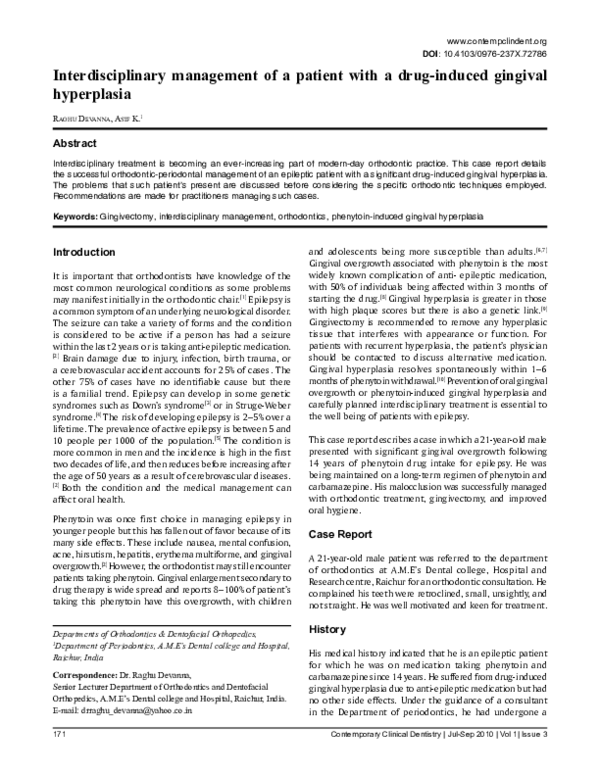 (PDF) Interdisciplinary management of a patient with a drug-induced ...