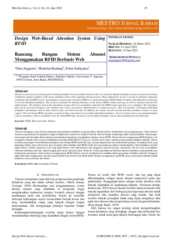 (PDF) Design Web-Based Attention System Using RFID
