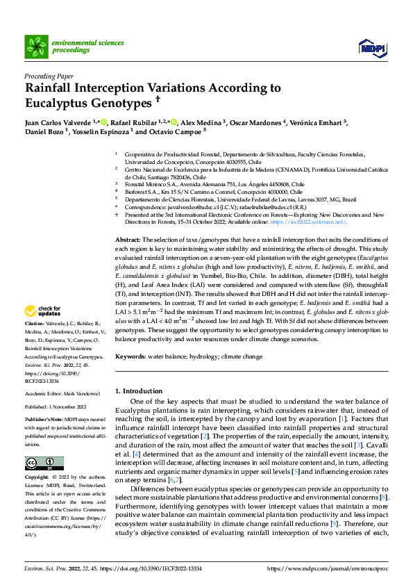 (PDF) Rainfall Interception Variations According to Eucalyptus Genotypes