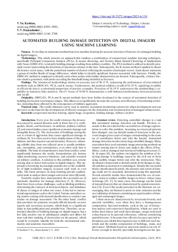 (PDF) Automated building damage detection on digital imagery using ...