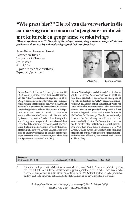 (PDF) Wie praat hier?" Die rol van die verwerker in die aanpassing van ...