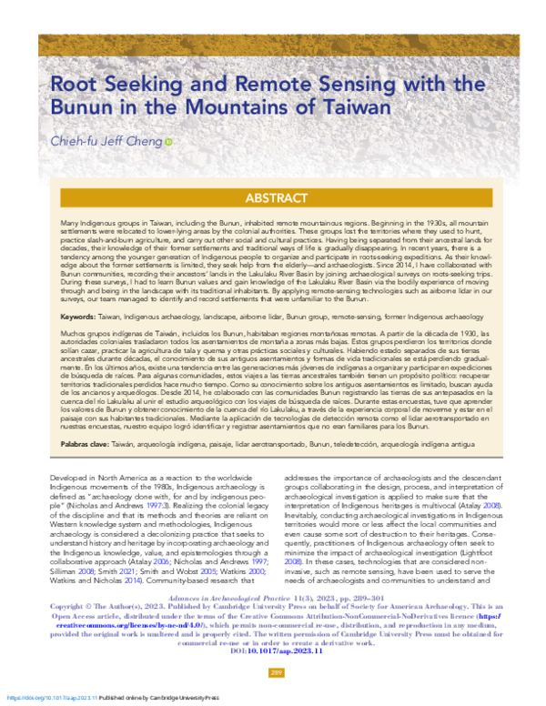 (PDF) Root Seeking and Remote Sensing with the Bunun in the Mountains ...
