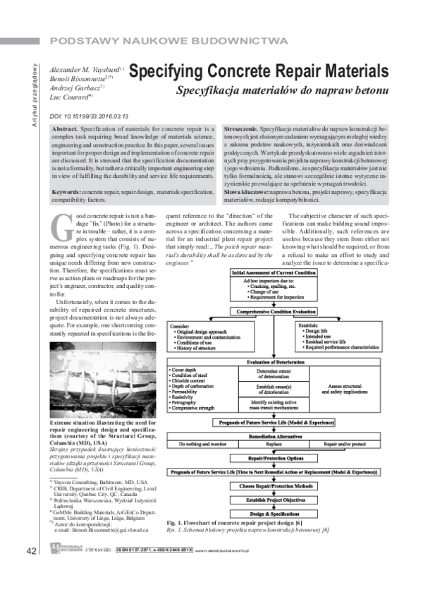 (PDF) Specifying Concrete Repair Materials
