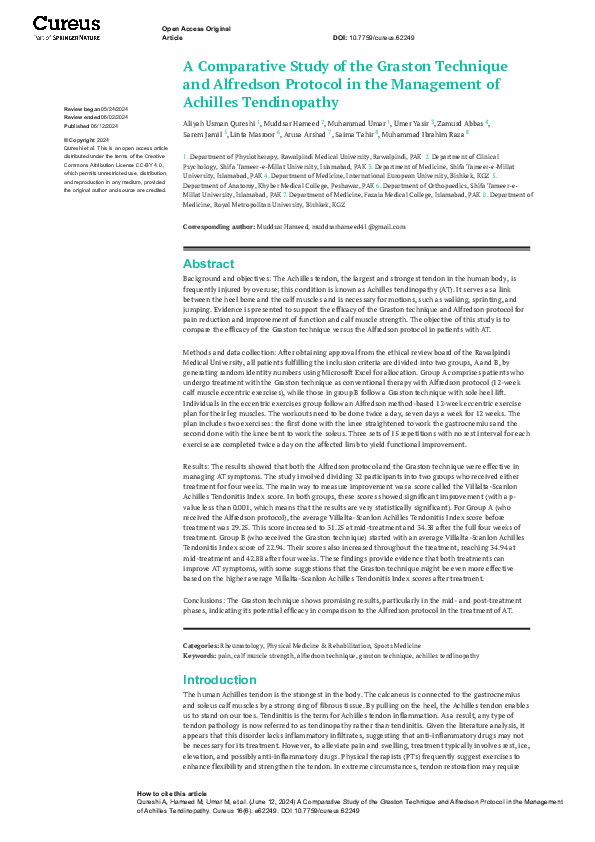 (PDF) A Comparative Study of the Graston Technique and Alfredson ...