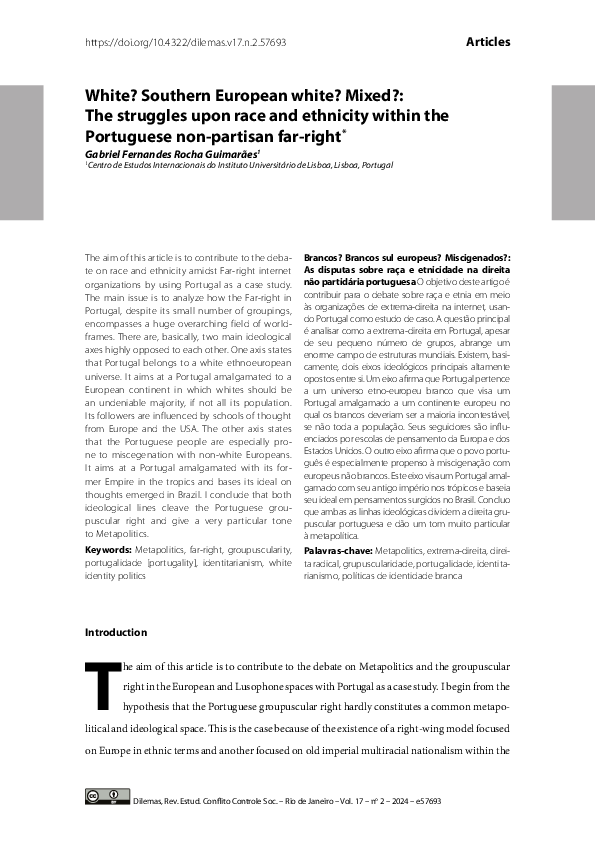 (PDF) White? Southern European white? Mixed?: The struggles upon race ...