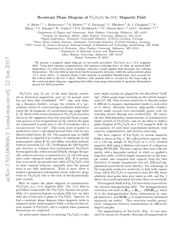 (PDF) Lobed Phase Diagram of $\rm{Yb_2Ti_2O_7}$ in $\langle 111 \rangle ...