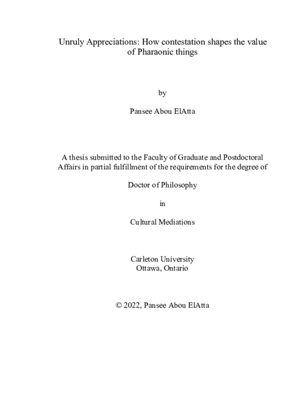 (PDF) Unruly Appreciations: How contestation shapes the value of ...