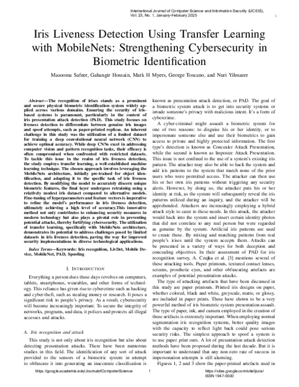 (PDF) Iris Liveness Detection Using Transfer Learning with MobileNets: Strengthening ...