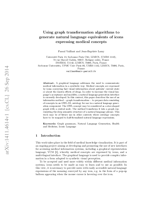 (PDF) Using Graph Transformation Algorithms to Generate Natural Language Equivalents of Icons ...