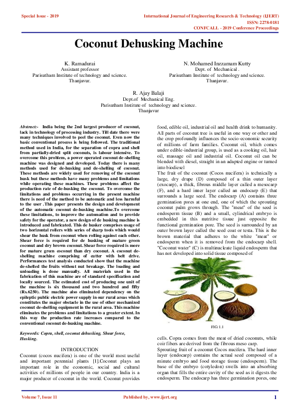 (PDF) Coconut Dehusking Machine