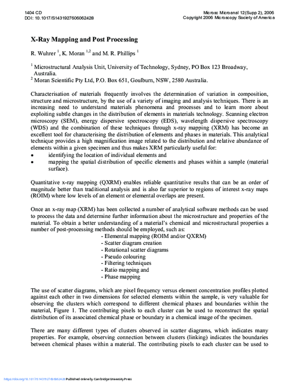 (PDF) X-Ray Mapping and Post Processing