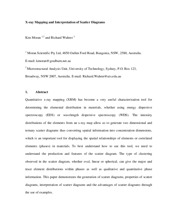 (PDF) X-Ray Mapping and Interpretation of Scatter Diagrams