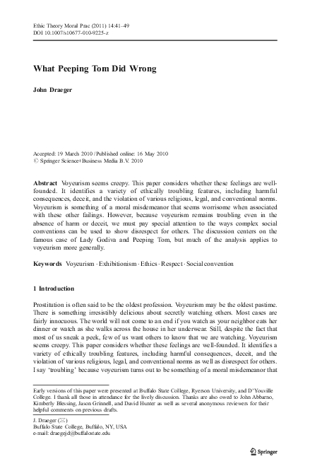 (PDF) What Peeping Tom Did Wrong (PDF) What Peeping Tom Did Wrong