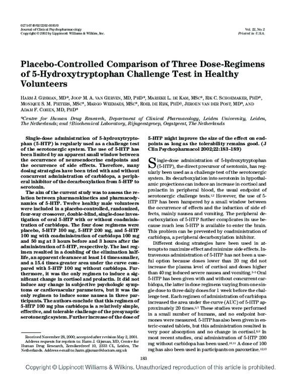(PDF) Placebo-Controlled Comparison of Three Dose-Regimens of 5 ...