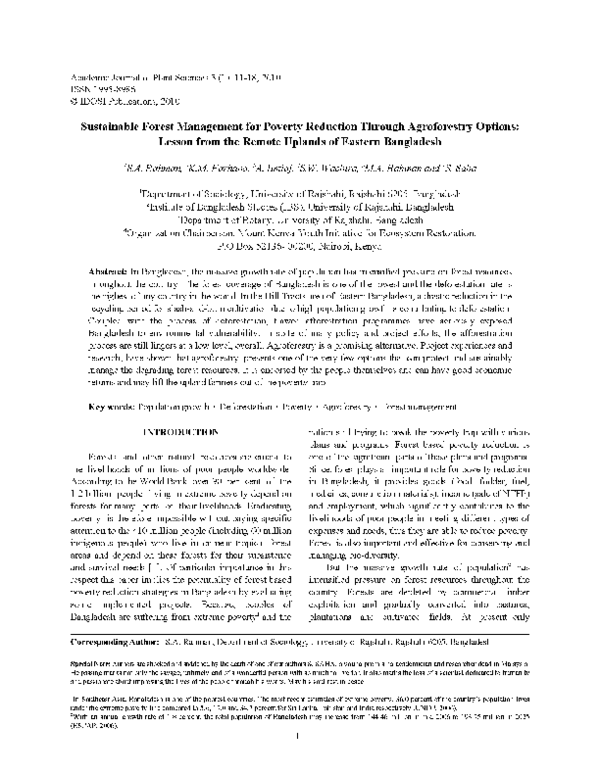 (PDF) Sustainable Forest Management for Poverty Reduction Through ...