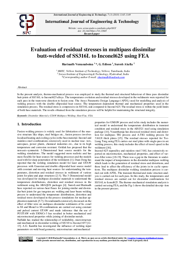 (PDF) Evaluation of residual stresses in multipass dissimilar butt-welded of SS316L to ...