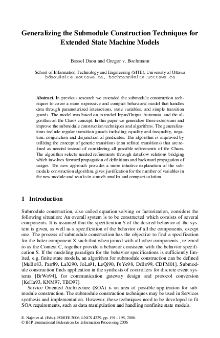 (PDF) Generalizing the Submodule Construction Techniques for Extended ...