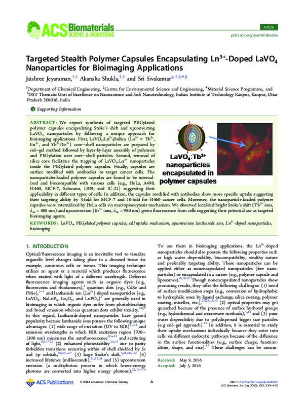 (PDF) Targeted Stealth Polymer Capsules Encapsulating Ln3+-Doped LaVO4 ...