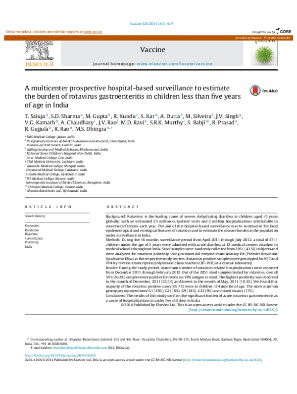 (PDF) A multicenter prospective hospital-based surveillance to estimate ...