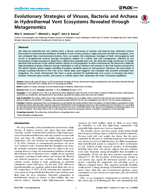 (PDF) Evolutionary strategies of viruses, bacteria and archaea in ...