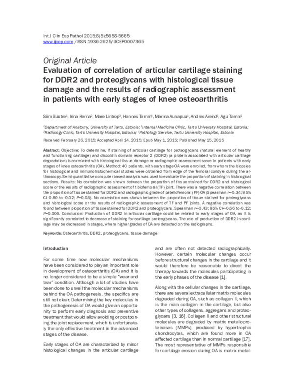 (PDF) Evaluation of correlation of articular cartilage staining for ...
