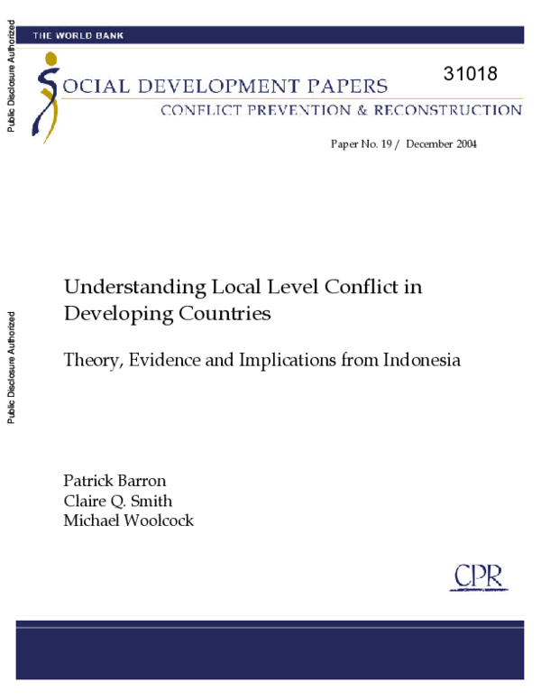 (PDF) Understanding Variations in Local Conflict: Evidence and ...
