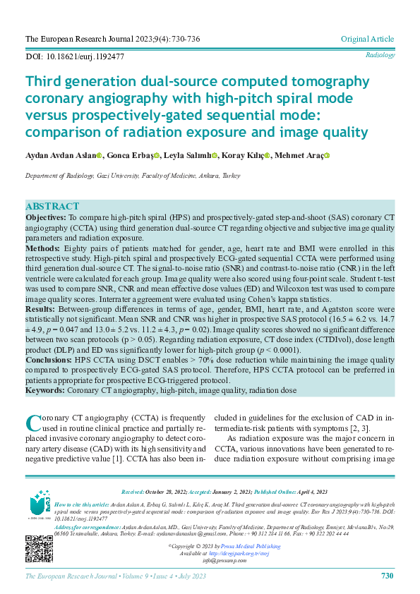 (PDF) Third generation dual-source CT coronary angiography with high ...