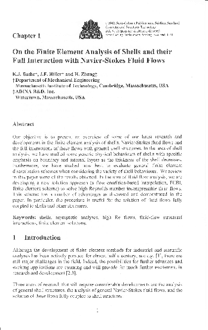 (PDF) On the Finite Element Analysis of Shells and their Full Interaction with Navier-Stokes ...
