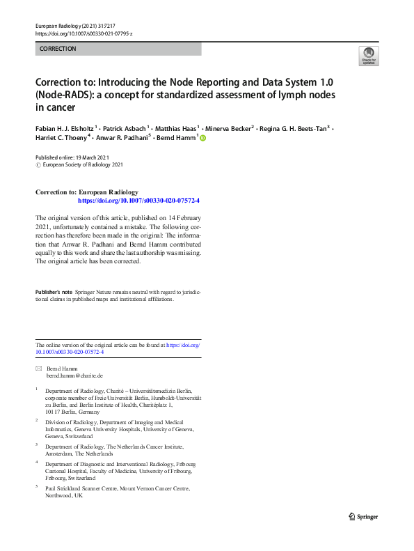 Correction to: Introducing the Node Reporting and Data System 1.0 (Node ...