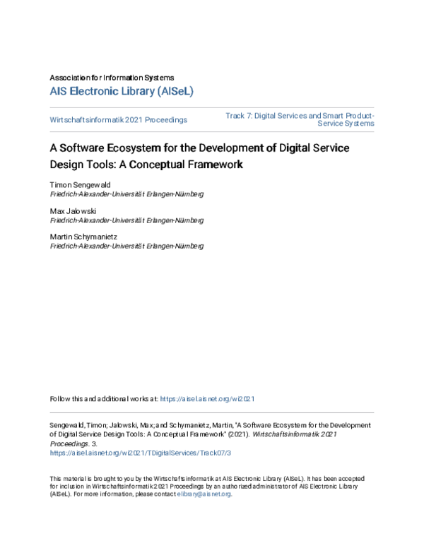 (PDF) A Software Ecosystem for the Development of Digital Service ...