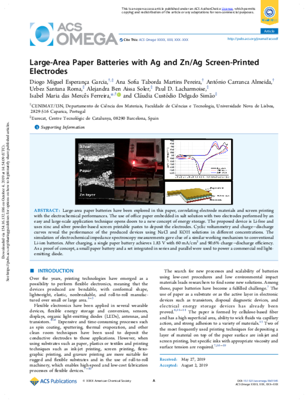 (PDF) Large-Area Paper Batteries with Ag and Zn/Ag Screen-Printed ...