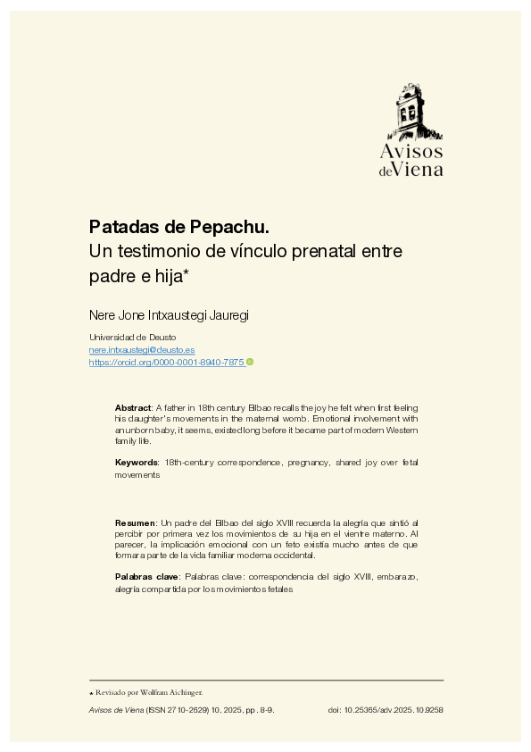 (PDF) Patadas de Pepachu. Un testimonio de vínculo prenatal entre padre ...