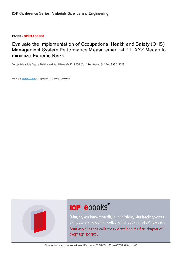 (PDF) Evaluate the Implementation of Occupational Health and Safety ...